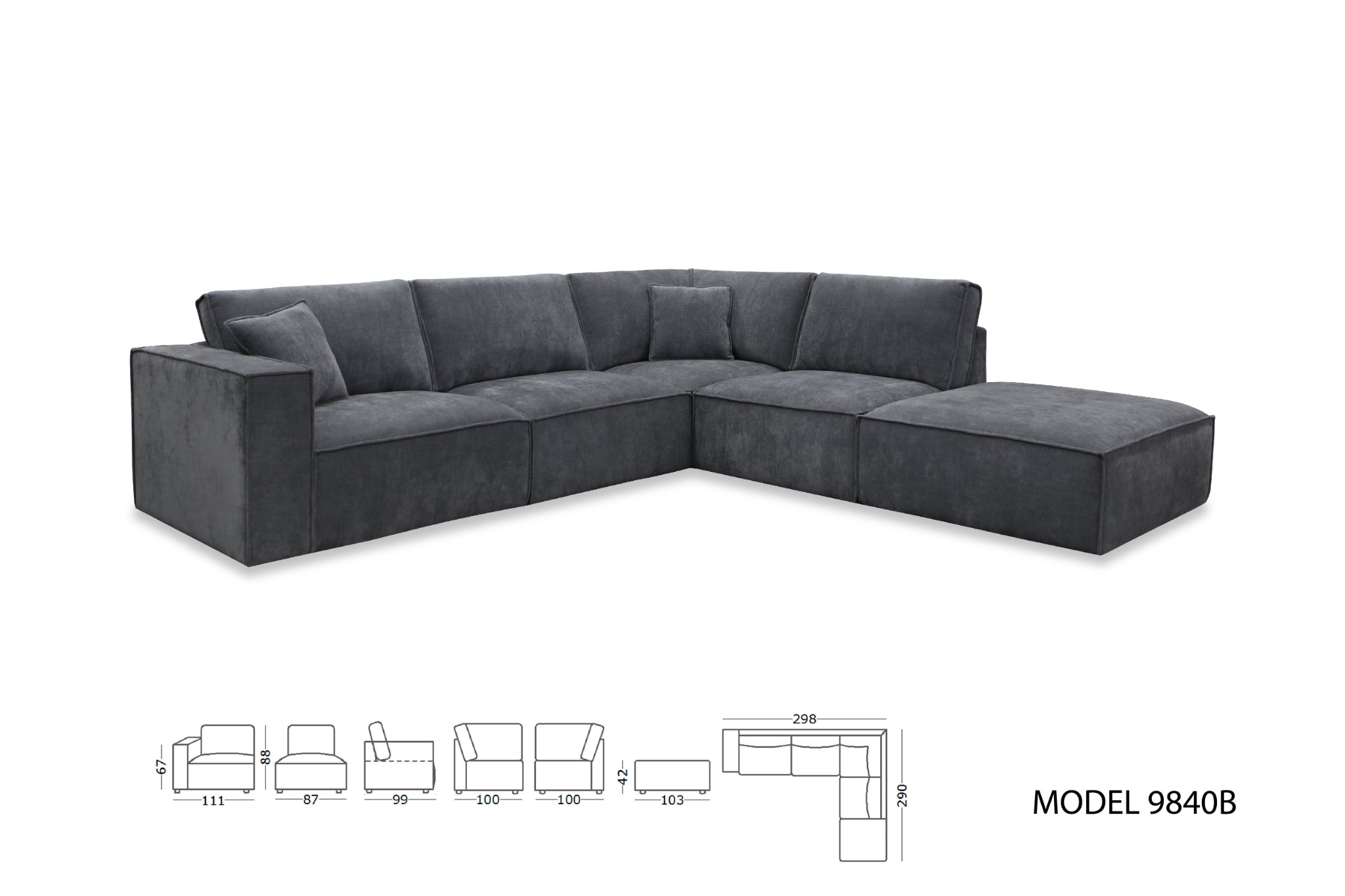 Kelly 4 Seater+1 Arm Sofa – Fusion Furniture
