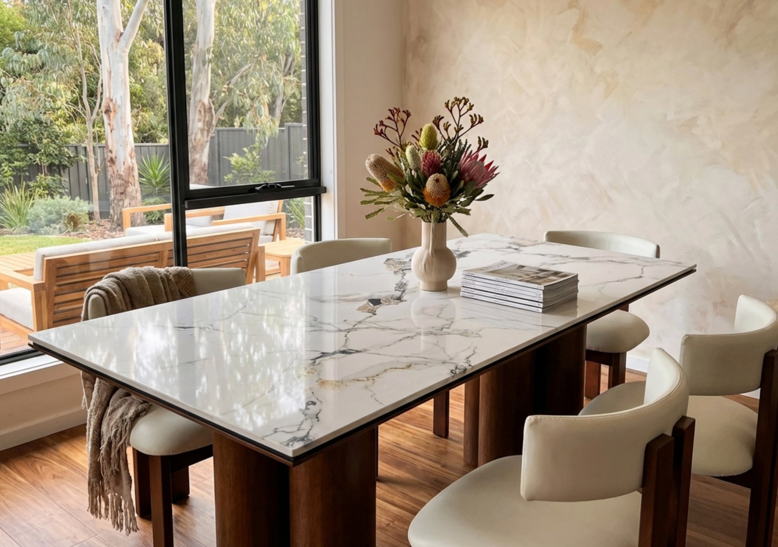 Buy Terra Luxe Wood & Stone Dining Table - Fusion Furniture